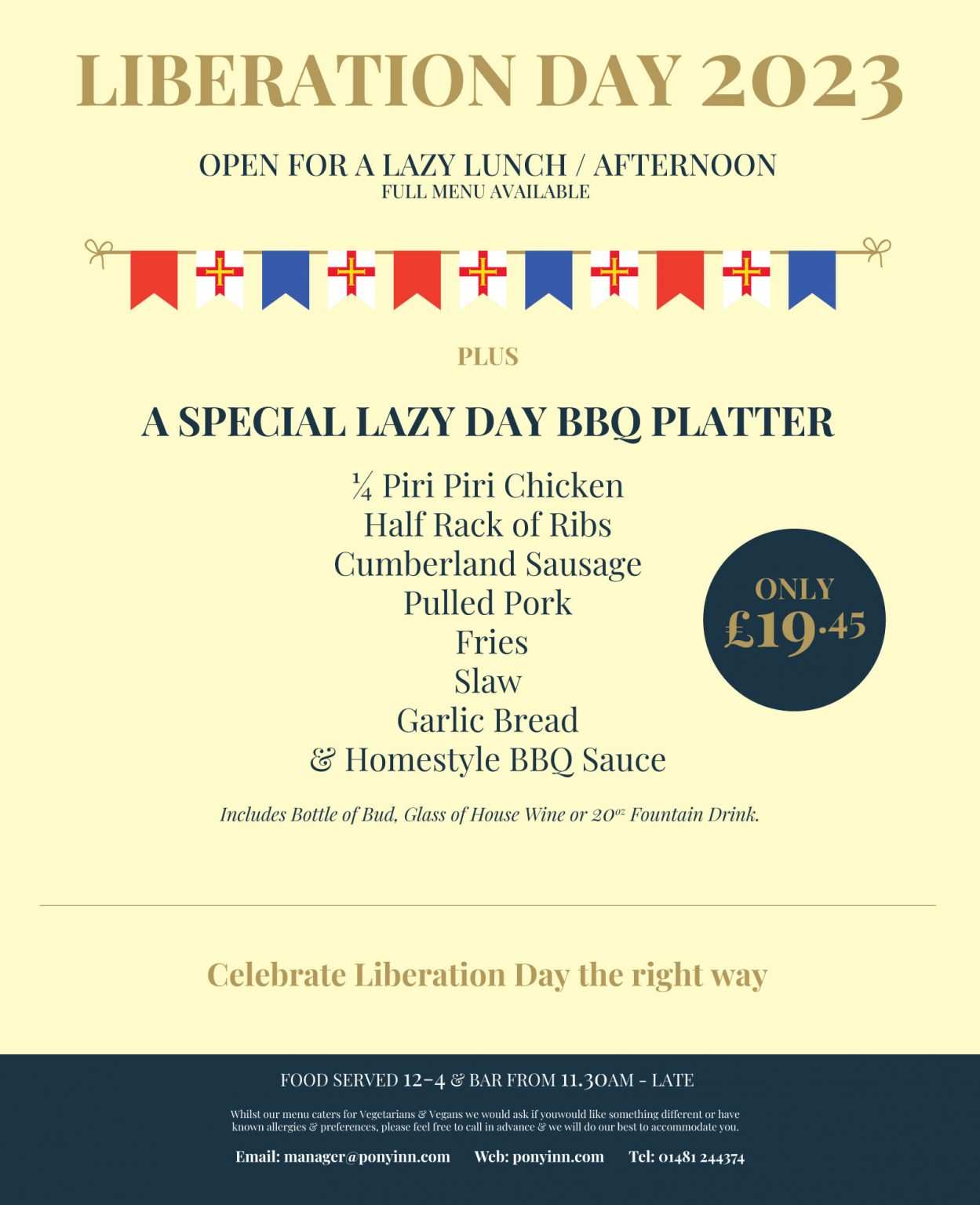 LIBERATION DAY 2023 – Pony Inn & Brasserie