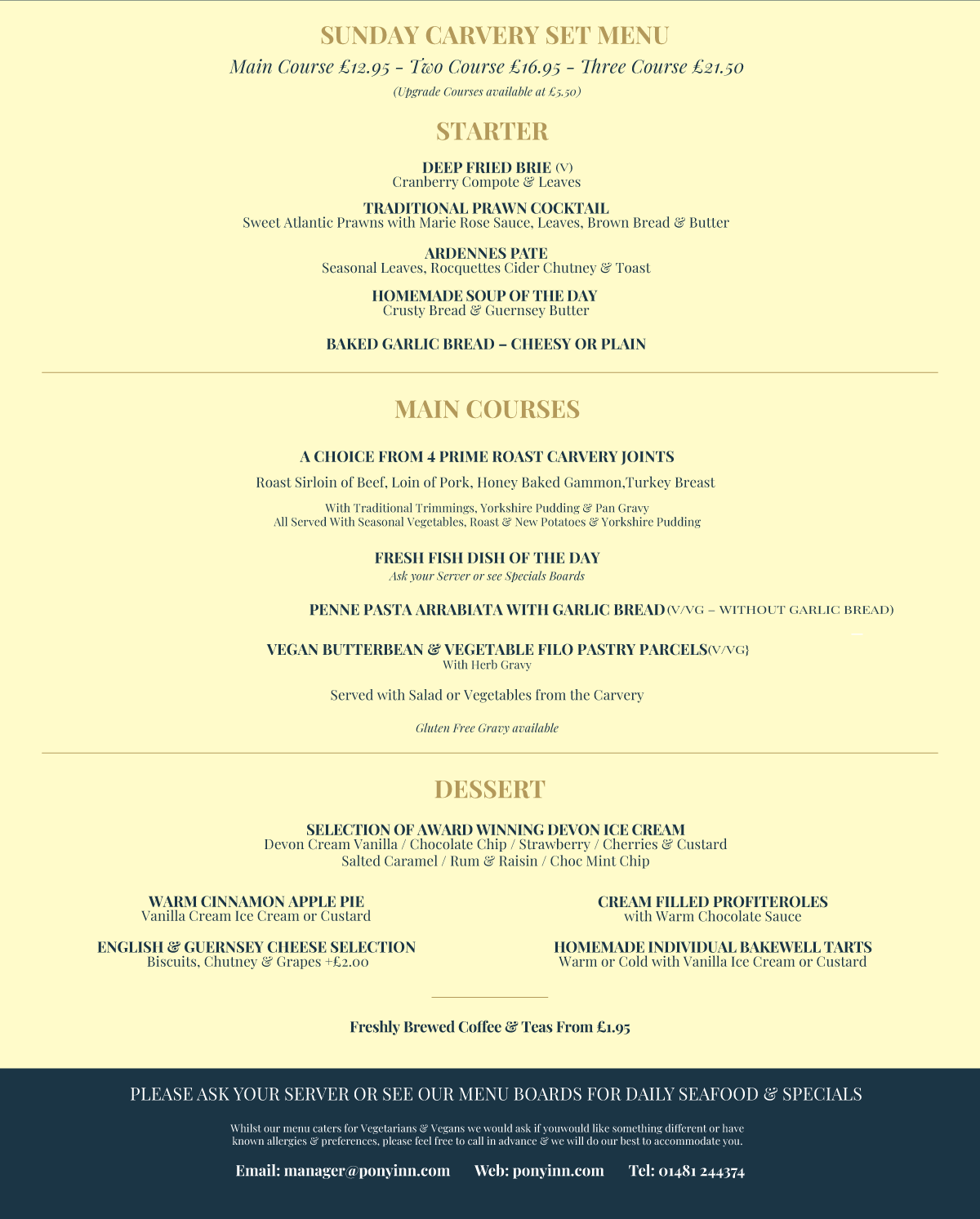 SUNDAY CARVERY – Pony Inn & Brasserie