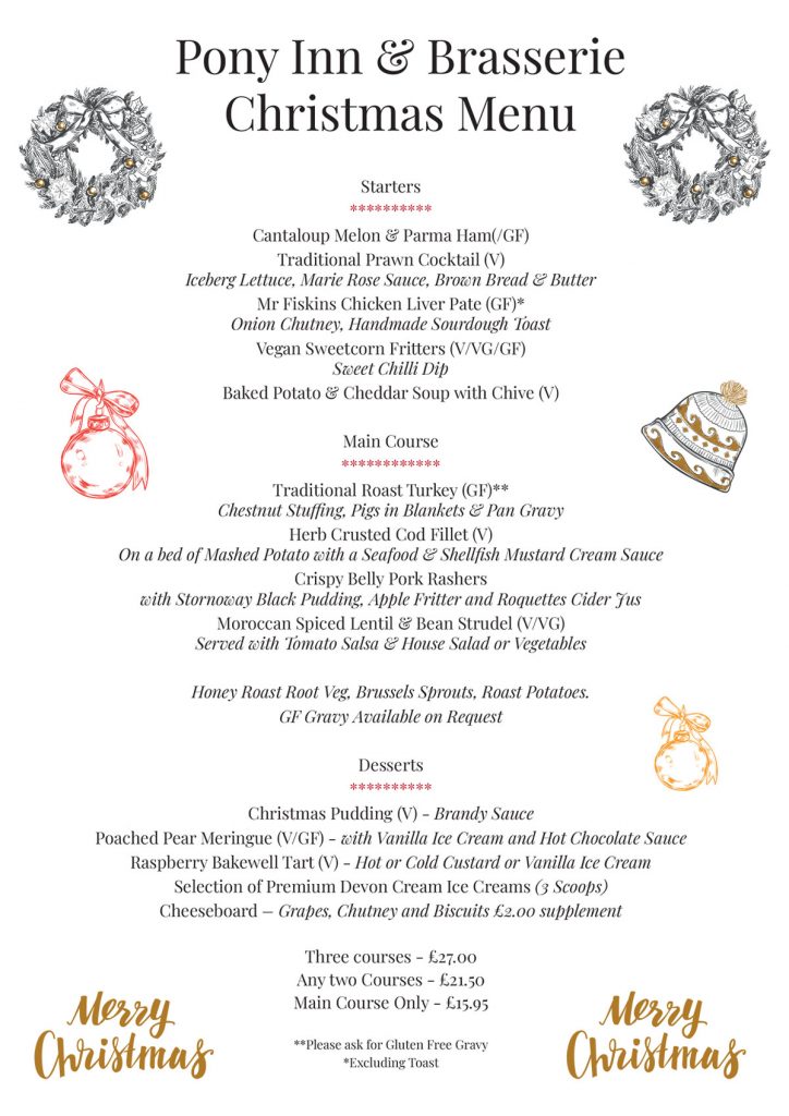 CHRISTMAS MENU 2023 – Pony Inn & Brasserie